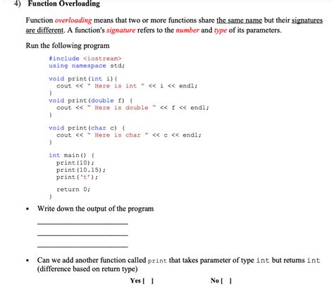Solved Function Overloading Function Overloading Means Chegg Com