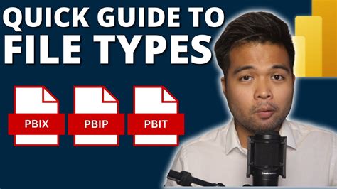 QUICK GUIDE TO POWER BI FILE FORMATS PBIX PBIT PBIDS PBIP PBIR PBIDS TMSL TMDL YouTube