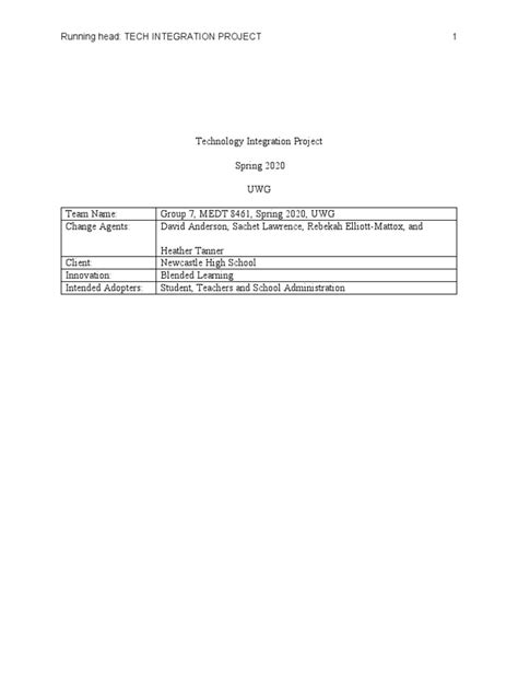 Tech Integration Project Pdf Teachers Educational Technology