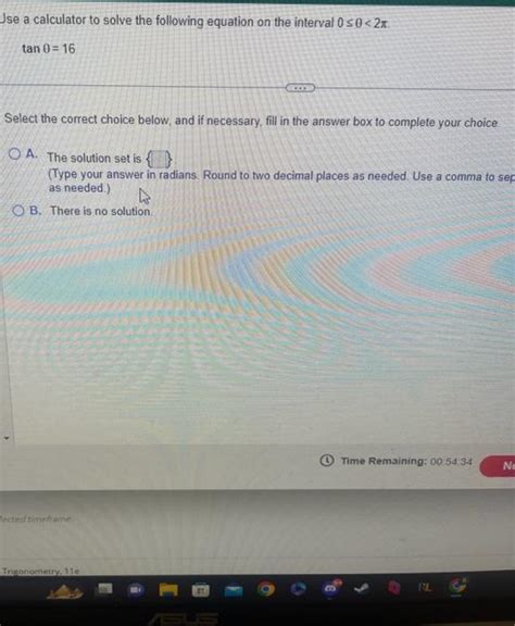 Solved Jse A Calculator To Solve The Following Equation On Chegg Com