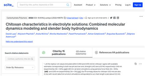Chitosan Characteristics In Electrolyte Solutions Combined Molecular