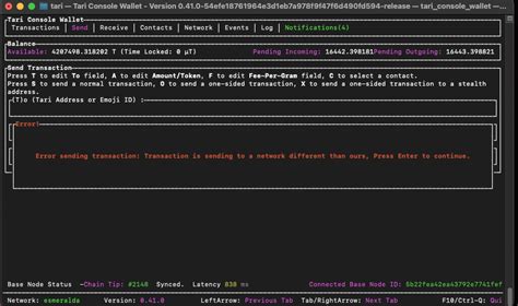 wallet fix error message for wrong address when sending normal tx