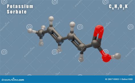 Potassium Sorbate Of C6h7o2k 3d Conformer Animated Render Food