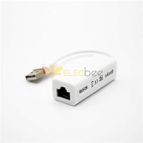 Connector Pinout Male To RJ Female Straight White Ethernet Adapter
