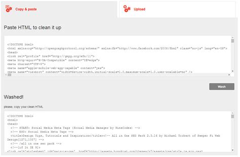 Clean Messy HTML Codes With HTML Washer Hongkiat