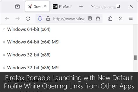 fix firefox portable opens links from other apps in new default