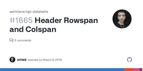 Header Rowspan And Colspan · Issue 1665 · Swimlanengx Datatable · Github