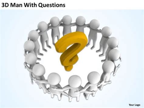 Business People Pictures D Man With Questions PowerPoint Templates Ppt Backgrounds For Slides
