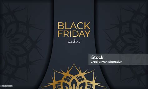 포스터 포스터 블랙 프라이데이 세일 다크 블루 와 고대 골드 장식 금요일에 대한 스톡 벡터 아트 및 기타 이미지 금요일 낮 단일 이미지 Istock
