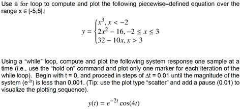 Solved Use A For Loop To Compute And Plot The Following Chegg