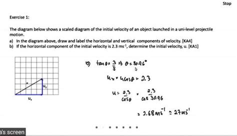 Stop Exercise 1 The Diagram Below Shows Scaled Diagram Of The Inltia Velocity Of An Object