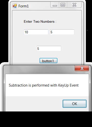 C Program To Perform Subtraction With Key Up Event Sanfoundry