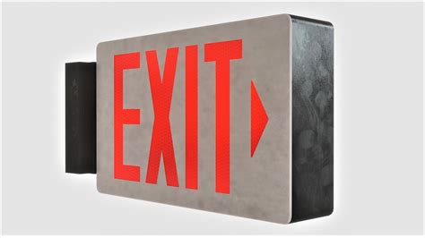 exit sign 3d model blender market