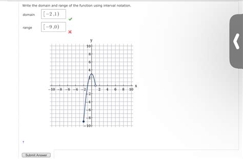 solved write the domain and range of the function using