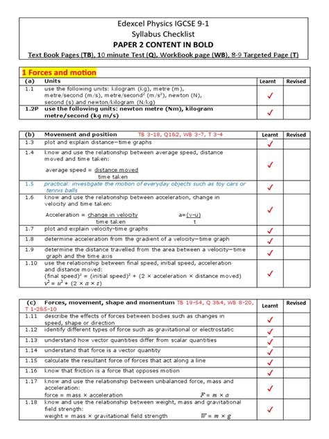 Igcse Physics 2017 Checklist Pdf Nuclear Fission Radioactive Decay