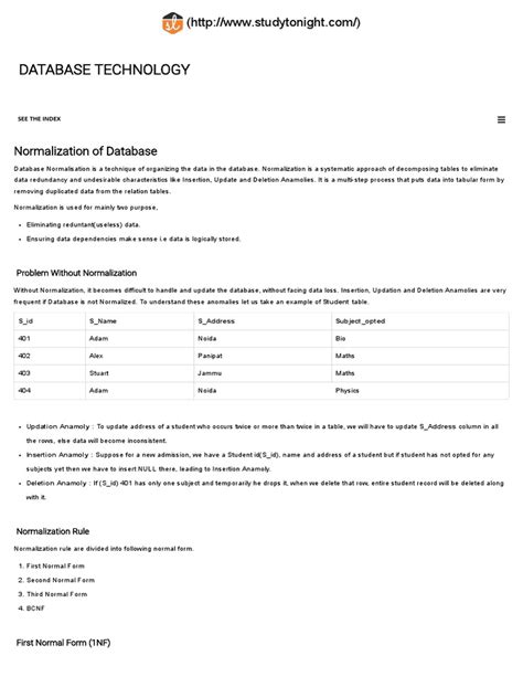 1nf 2nf 3nf Database Normalization Pdf Information Retrieval