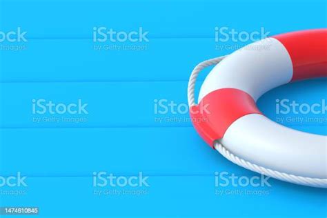 파란색 나무 테이블에 구명 부표입니다 여행 또는 휴가 여름 컨셉 해양 안전 바다에서 도움과 구조 공간을 복사합니다 3d 렌더링 3차원 형태에 대한 스톡 사진 및 기타 이미지