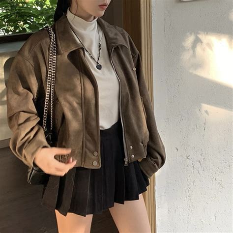 스웨이드 카라 집업 캐주얼 자켓 Ag118788