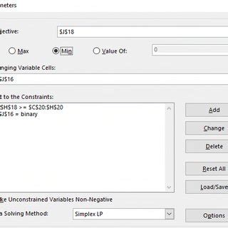 Solver Parameters For Equations Download Scientific Diagram