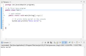 Java Hello World Program Javacodepoint