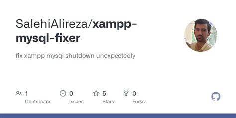 Github Salehialirezaxampp Mysql Fixer Fix Xampp Mysql Shutdown Unexpectedly