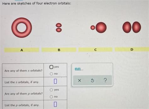 Solved Here are sketches of four electron orbitals O А B Chegg com
