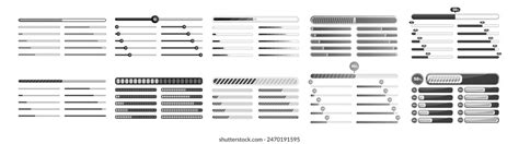 Set Loading Bar Icons Progress Bar Stock Vector Royalty Free