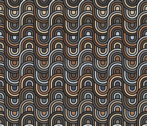 Seamless Abstract Geometric Pattern Interlaced Wavy Multicolored Lines On A Black Background