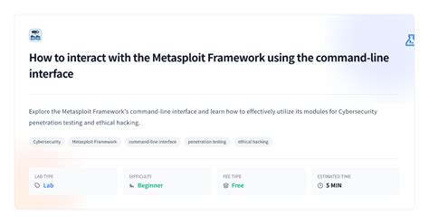 How To Interact With The Metasploit Framework Using The Command Line Interface Labex