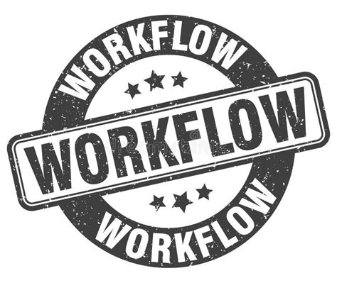 Workflow Stamp Workflow Label Round Grunge Sign Stock Vector