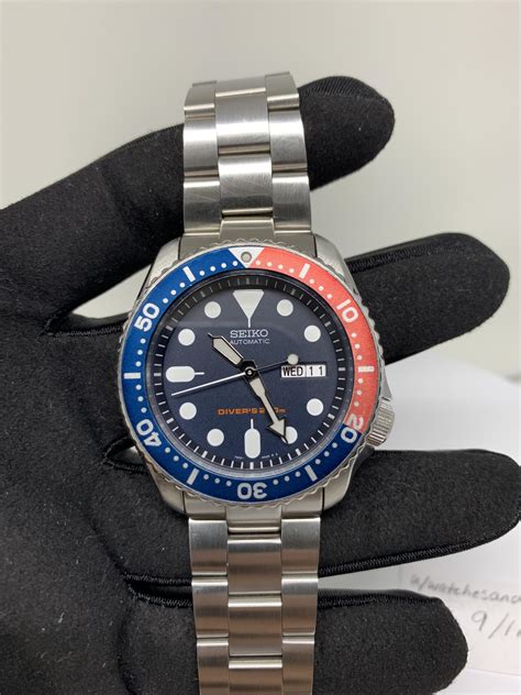 Wts Seiko Skx009 Dive Watch Pepsi Style Bezel Strap Code Bracelet R