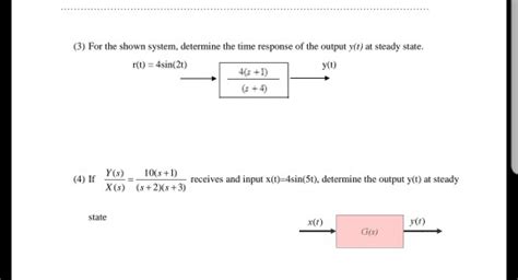 Solved For The Shown System Determine The Time Response Chegg