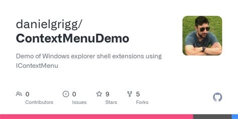 Github Danielgriggcontextmenudemo Demo Of Windows Explorer Shell