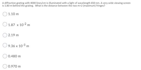 Solved A Diffraction Grating With 4000 Lines Cm Is