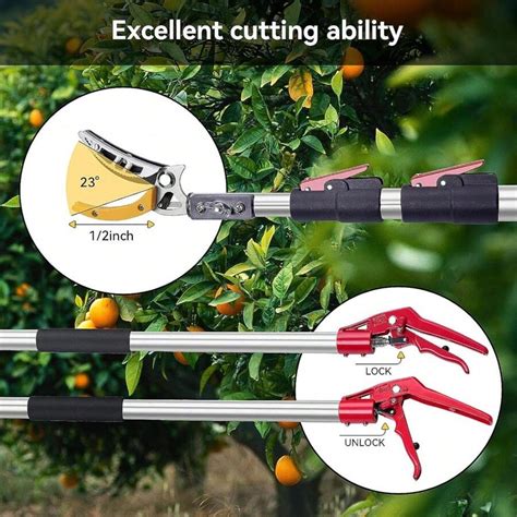 Extendable Tree Pruner Cut And Hold Pruning Trimmer Long Reach Pole Saw Telescoping Fruit