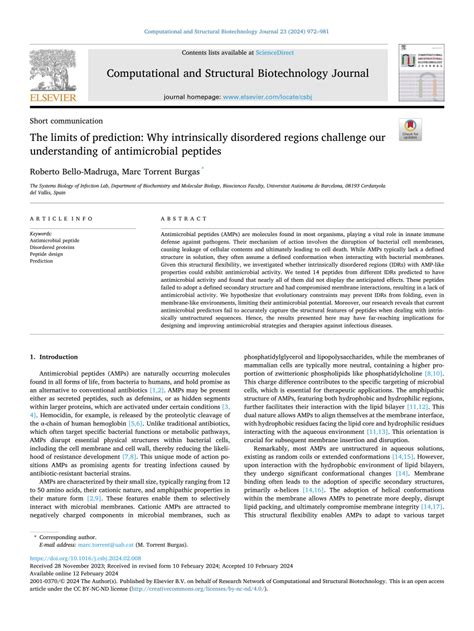 Pdf The Limits Of Prediction Why Intrinsically Disordered Regions