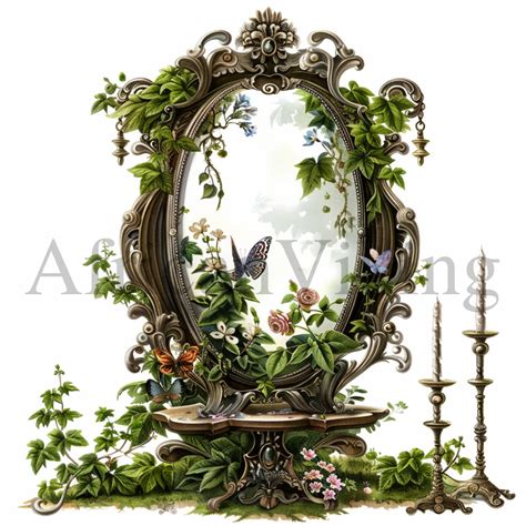 Antique Mirror Clipart Watercolor Vintage Mirrors Digital Download