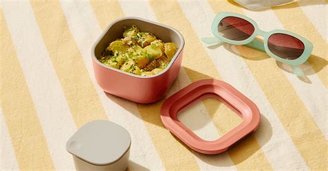 Mini Square Container Ceramic Coated Glass Storage Caraway