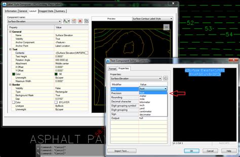 c3d contour labels in feet and inches autodesk community