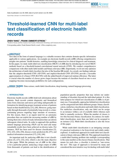 Pdf Threshold Learned Cnn For Multi Label Text Classification Of