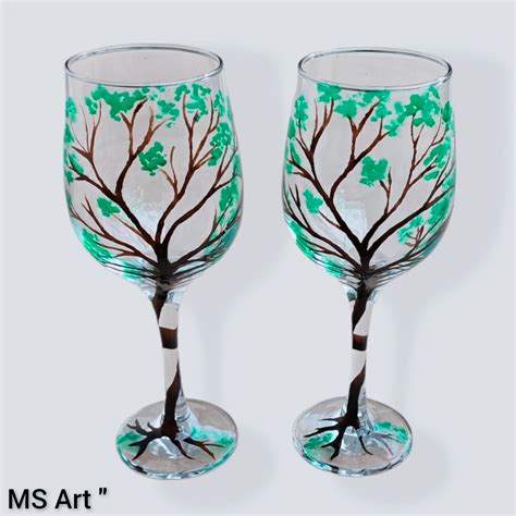 Ръчно рисувани чаши за вино Handmasters Bg