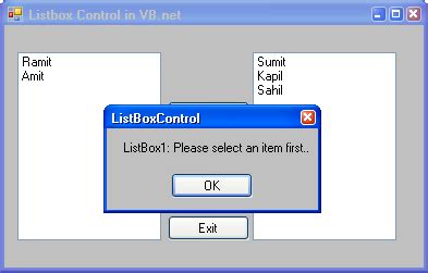 Using Listbox Control In Vb Net