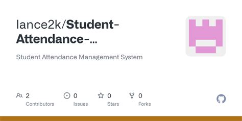 GitHub Lance K Student Attendance Management System Student Attendance Management System