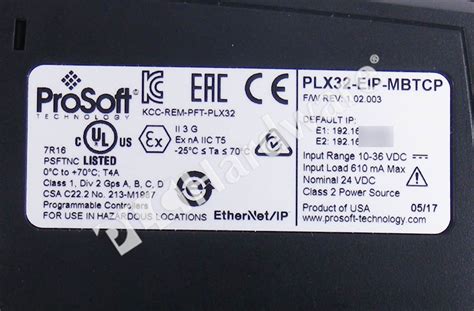 PLC Hardware ProSoft PLX EIP MBTCP EtherNet IP To Modbus TCP IP Gateway