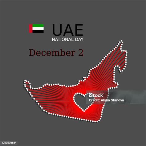Uae 국립예술배너 배경 포스터 지도 국기 심장과 Uae 아랍 에미리트 통일의 애국 그림 12월에 대한 스톡 벡터 아트 및 기타 이미지 Istock