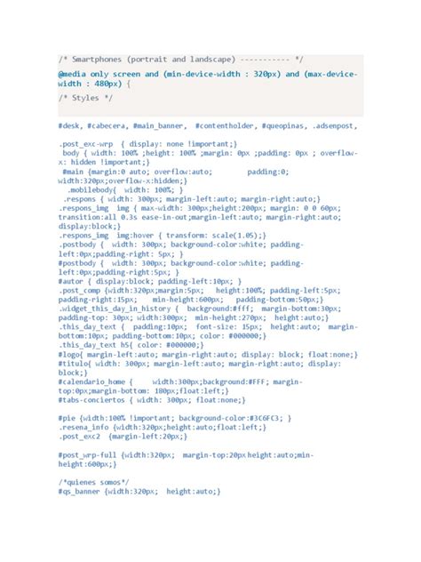 Media Only Screen And Min Device Width 320px And Max Device Width