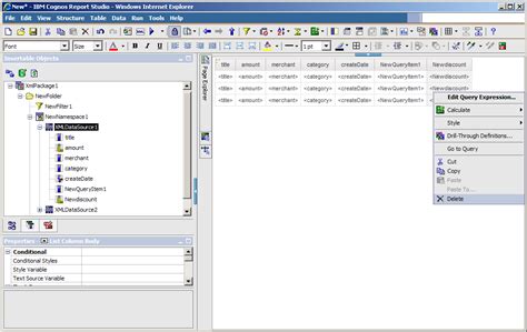Create A Simple Cognos Report With One Listbox