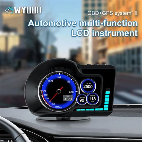 Wyobd F15 Obd2 Eobd 다기능 Lcd 디스플레이 Obd Gps Hud 자동 컴퓨터 헤드 업 디스플레이 자동차 모든 차량용 실시간 속도계
