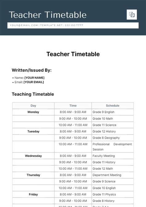Free Aesthetic Timetable Template To Edit Online