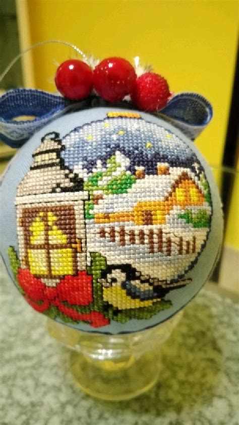 Набір ялинкових кульок Різдвяна ніч вишивка хрестиком